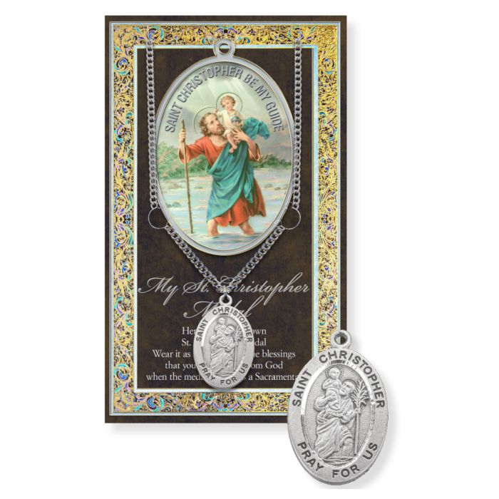 St. Christopher Picture Folder w/Medal – The Paschal Lamb