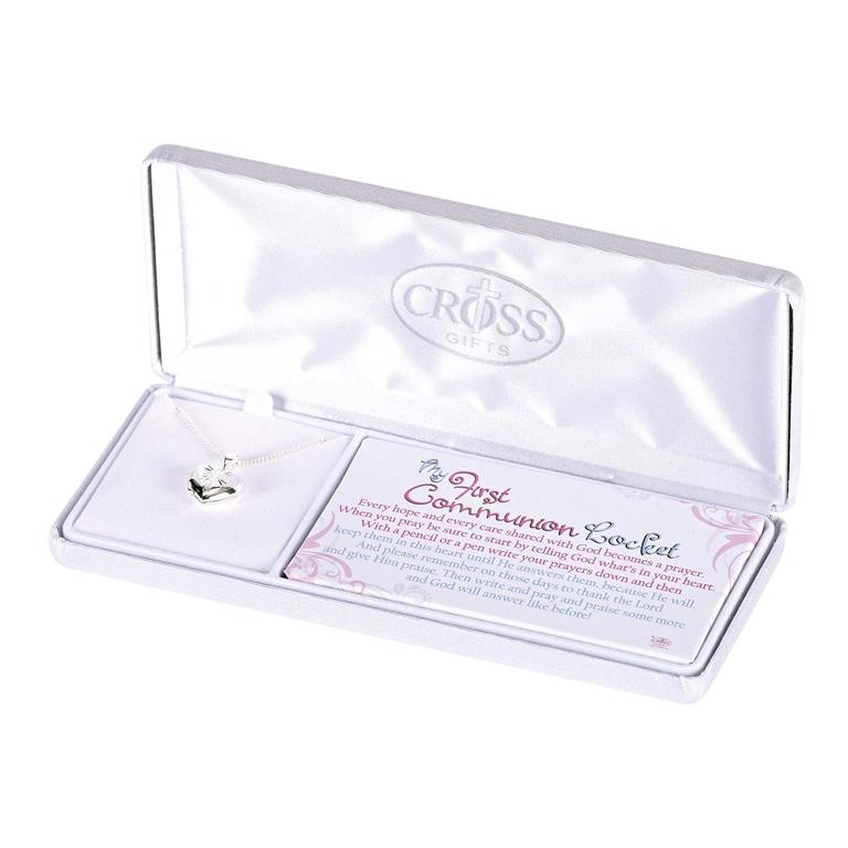 Silver Plated First Communion Locket – The Paschal Lamb