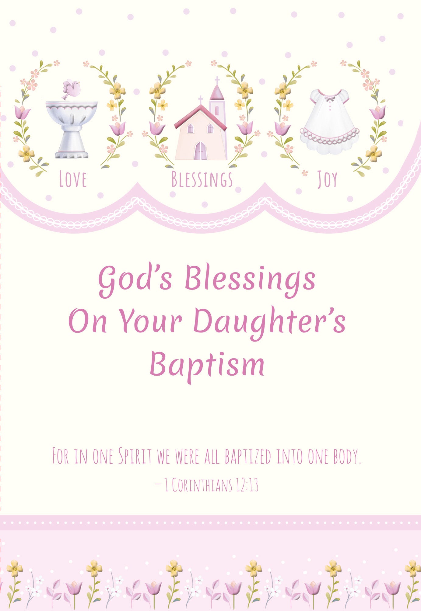 Girl Baptism Greeting Card by Greetings of Faith. – The Paschal Lamb