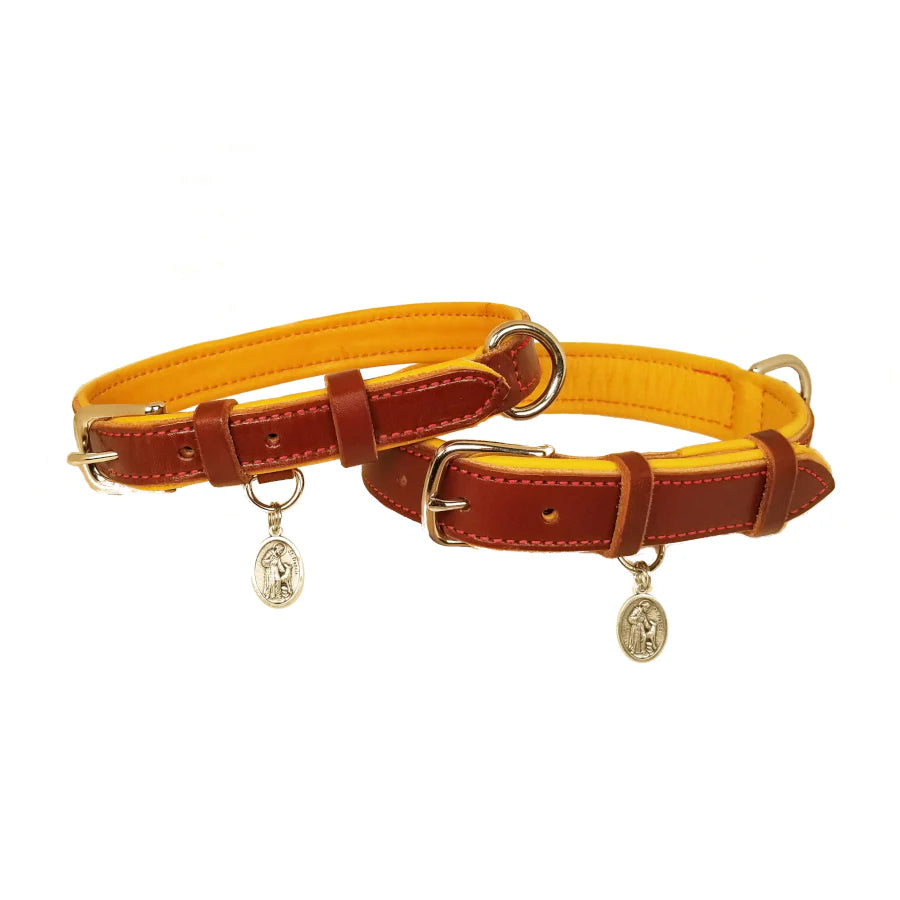 St. Dominic Leather Dog Collar – The Paschal Lamb