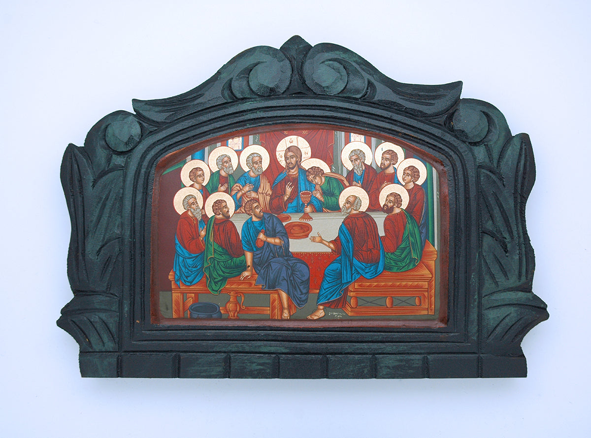 Greek Hand-Painted Serigraph, Last Supper – The Paschal Lamb