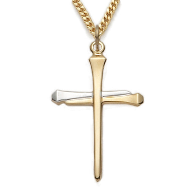 Two-Tone Gold/Silver Nail Cross – The Paschal Lamb