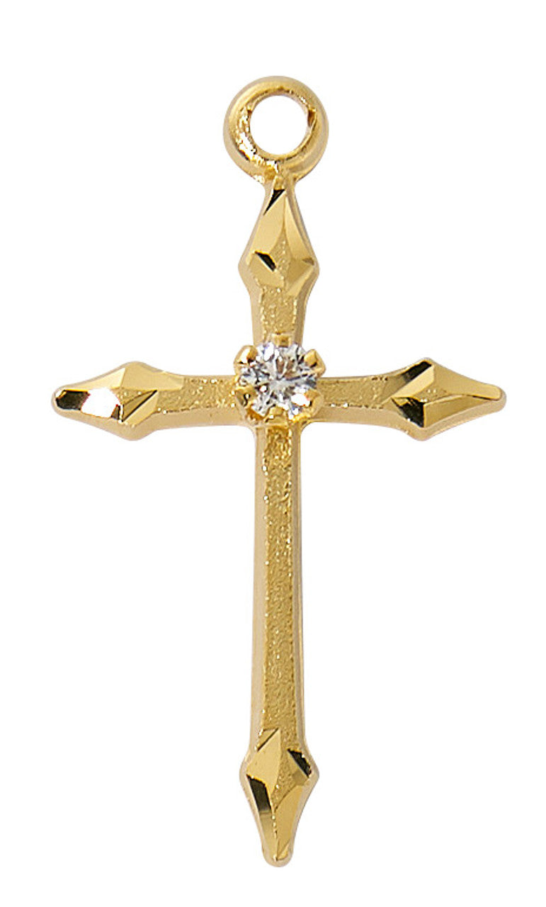 Gold over Sterling Silver small cross – The Paschal Lamb