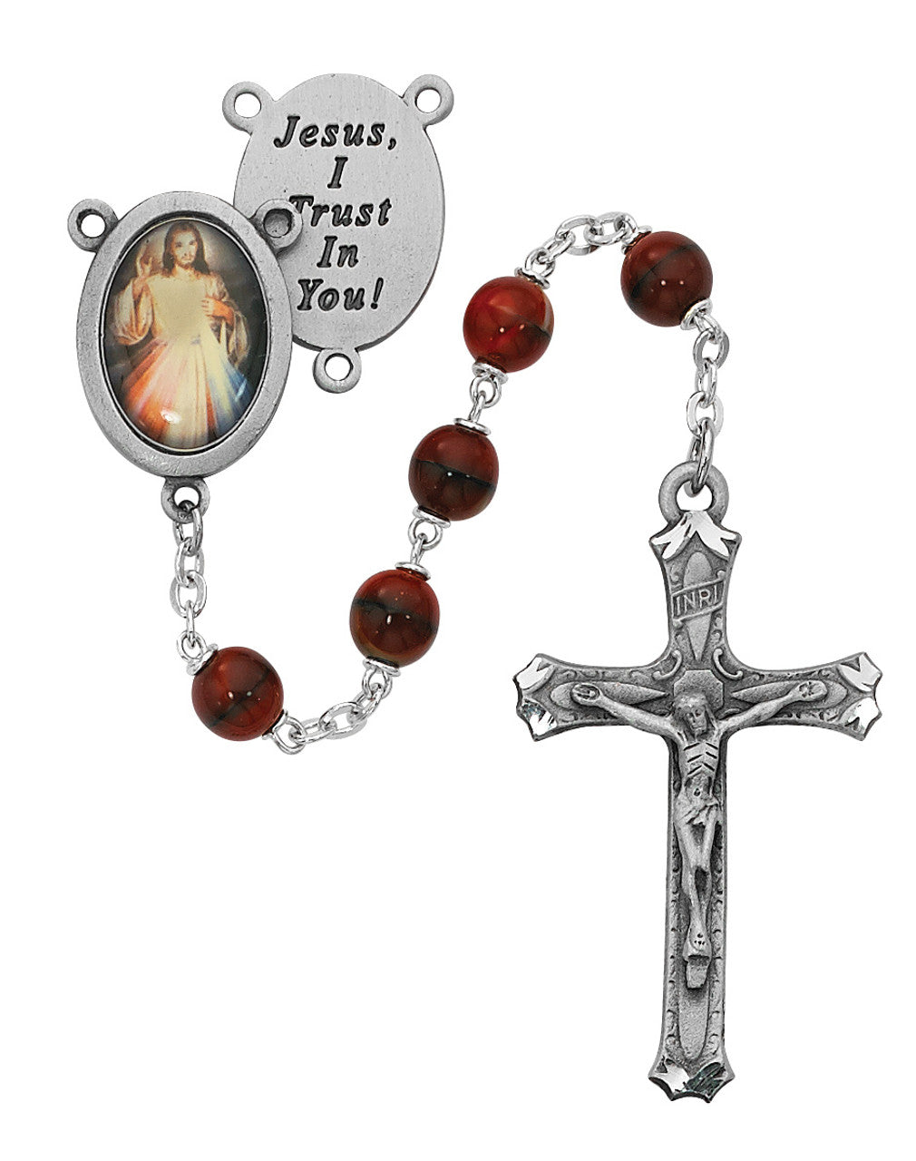 Red and Black Divine Mercy Rosary – The Paschal Lamb