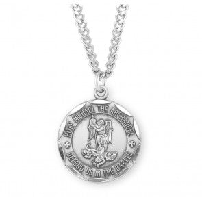 Saint Michael Round Sterling Silver Military Medal – The Paschal Lamb