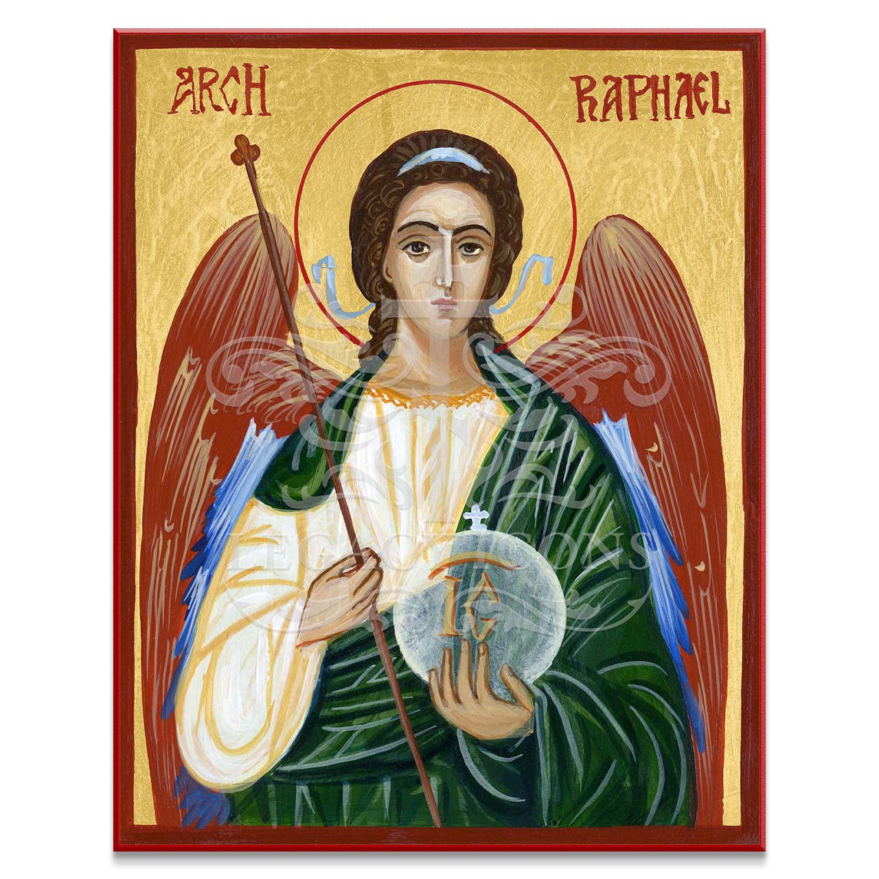 Archangel Raphael Icon, 4 x 5" – The Paschal Lamb