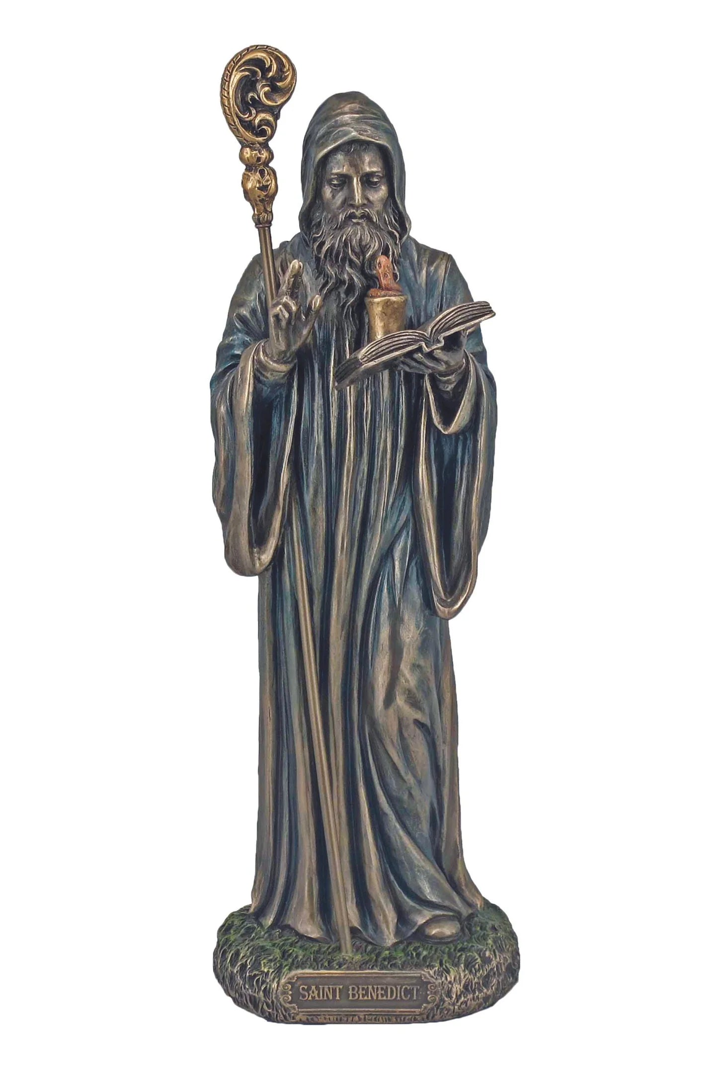 8" St. Benedict Statue - Bronze – The Paschal Lamb