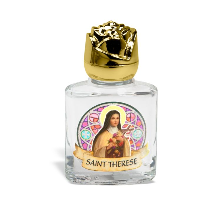 8 ml 2" Glass St. Therese Holy Water Bottle – The Paschal Lamb