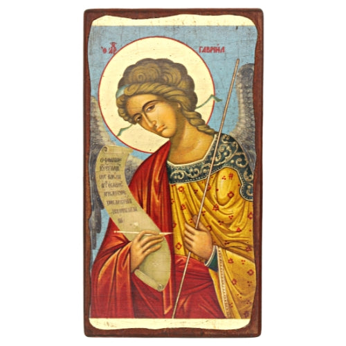 Archangel Gabriel Icon Aged – The Paschal Lamb