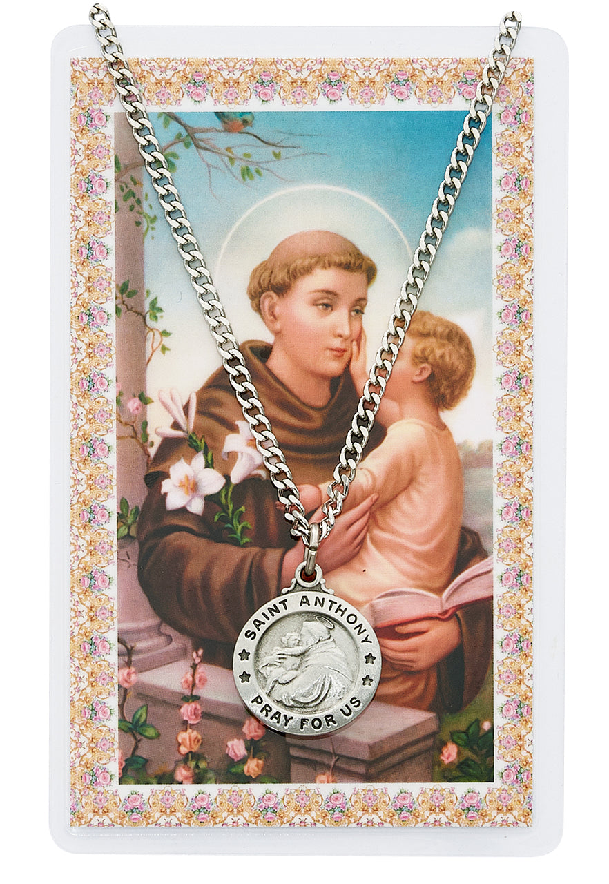 St. Anthony Prayer Card and Medal Set – The Paschal Lamb